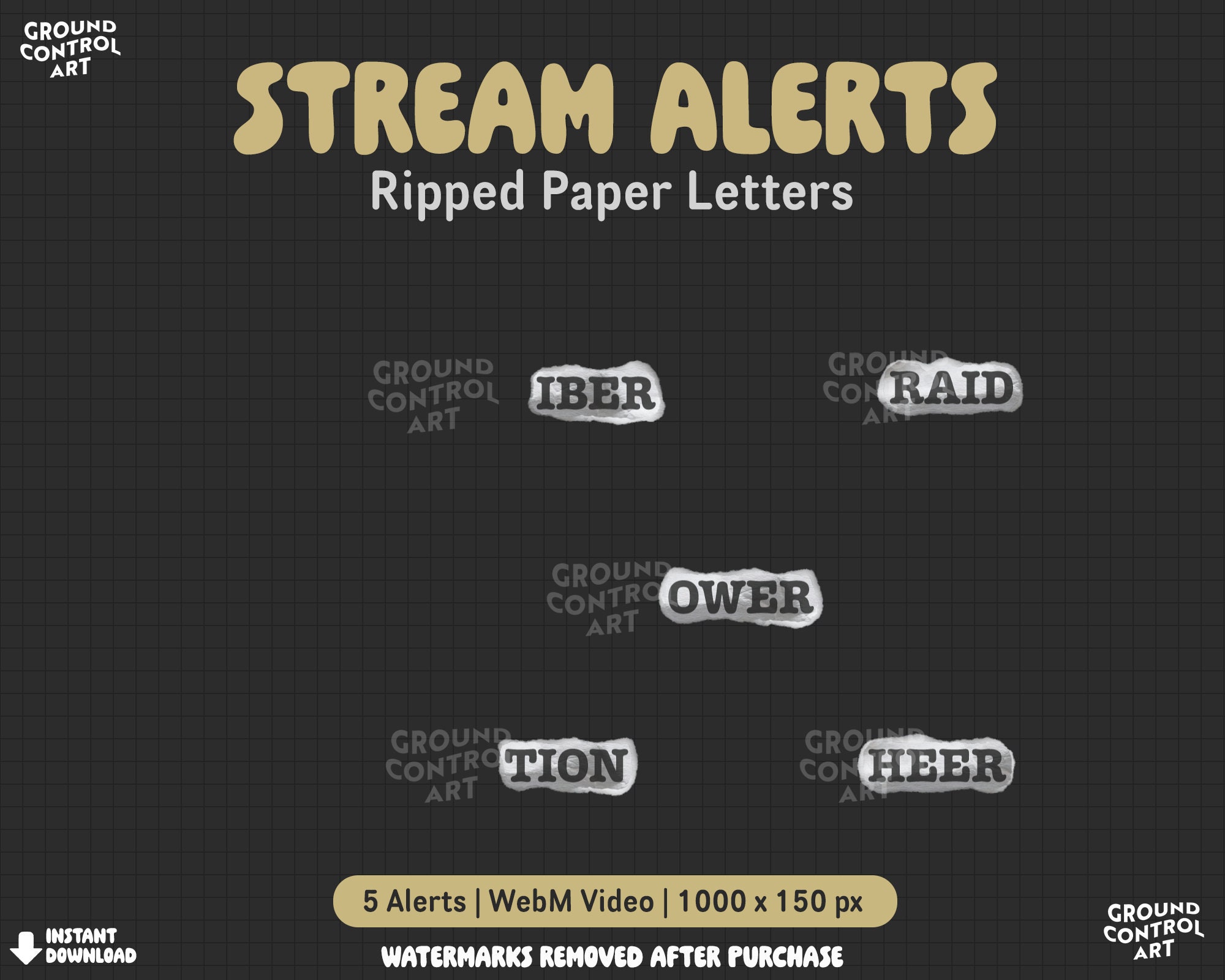 Ripped Paper Stream Alerts | Animated Livestream New Follower Alert ...