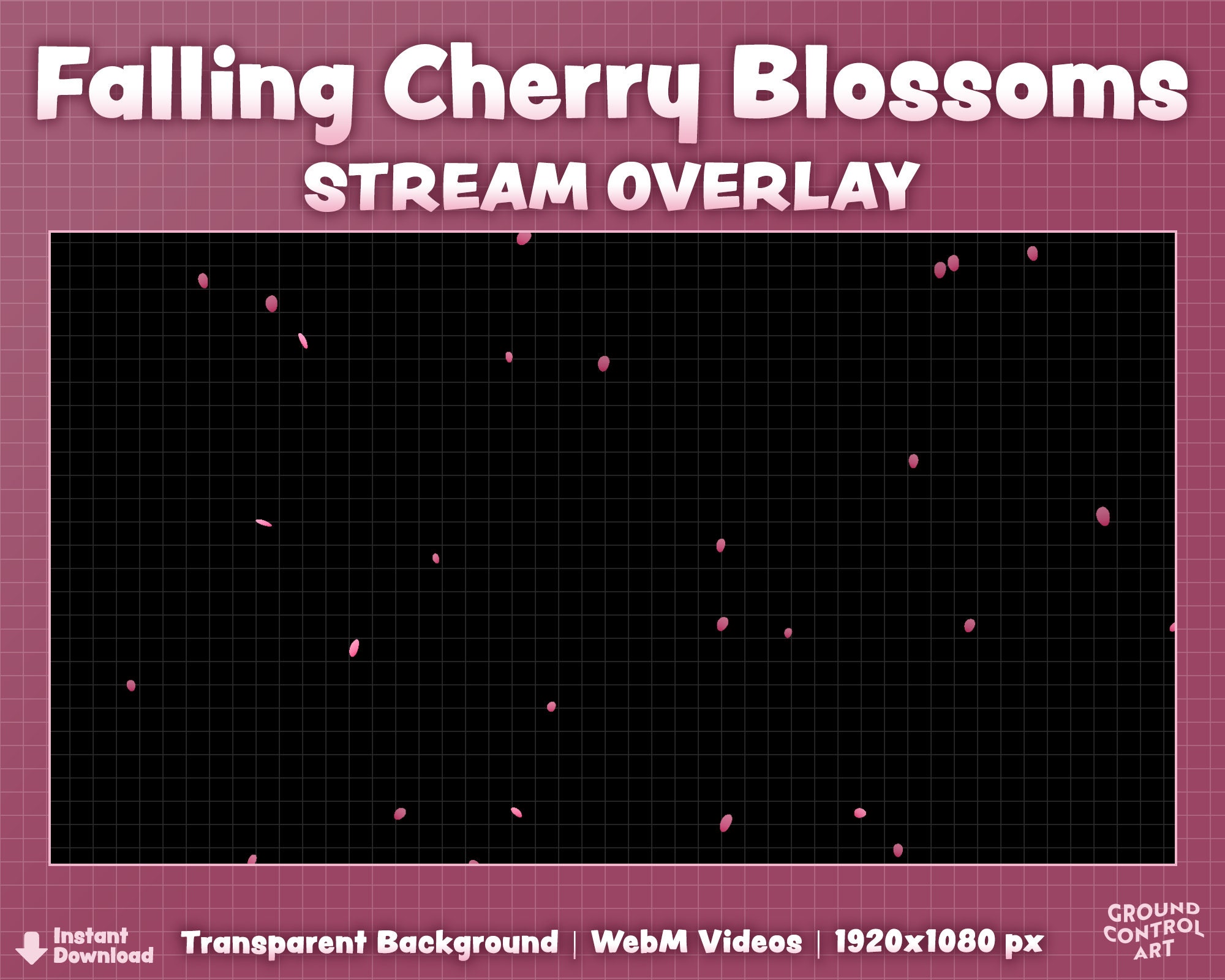 Cherry Blossoms Animated Overlay | Flower Petals Transparent Animation ...