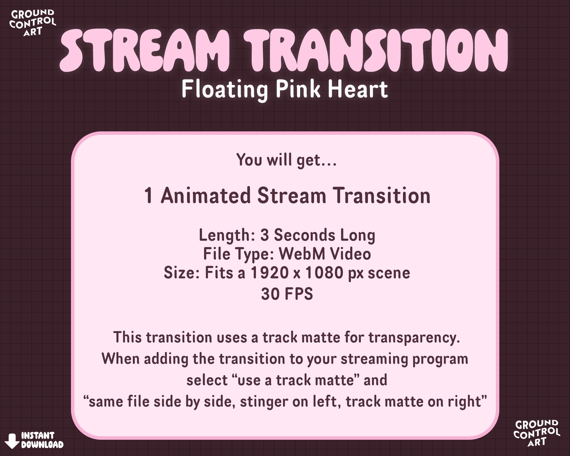 Pink Heart Sparkling Stream Transition | Animated Livestream Scene ...