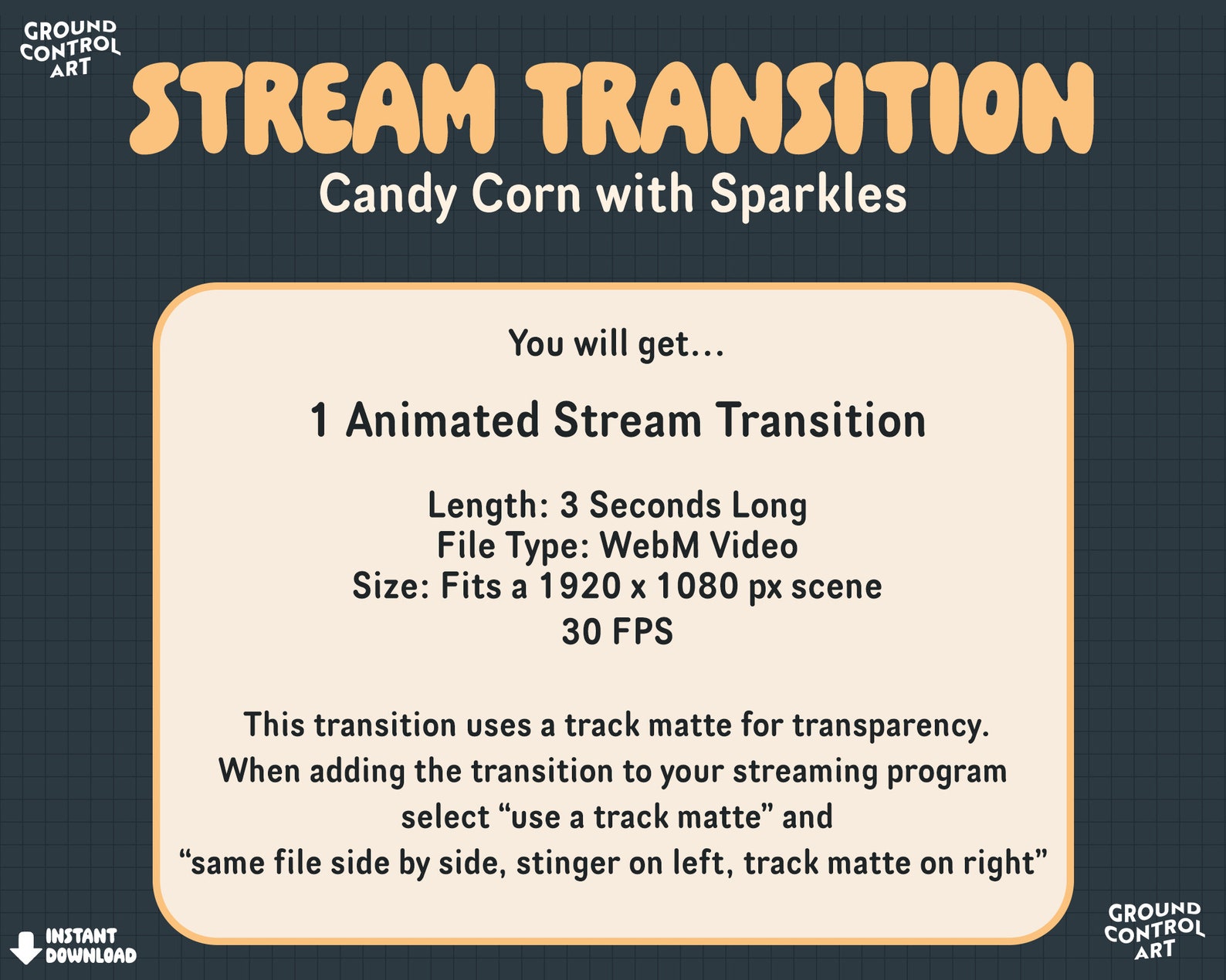 Candy Corn Sparkling Stream Transition | Animated Livestream Scene ...