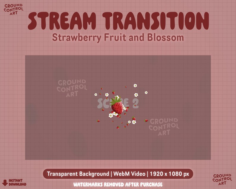 Strawberry Stream Transition | Animated Red Berry Stinger Transition ...