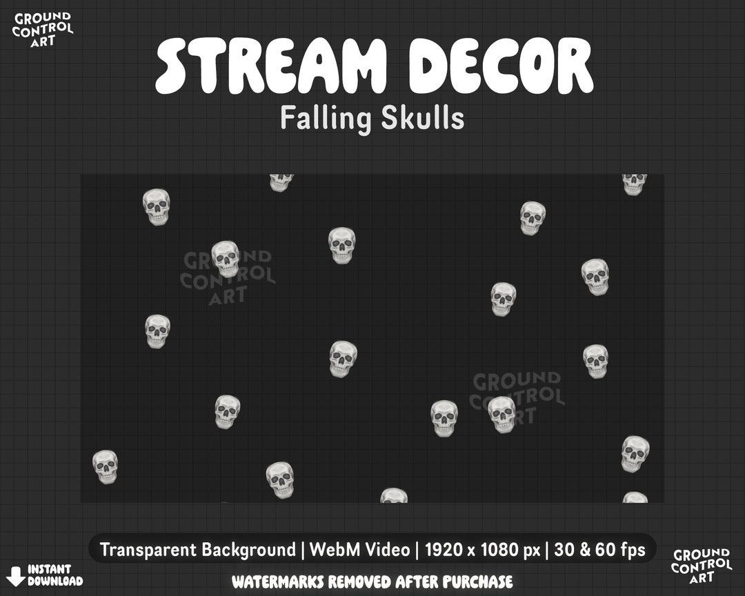 Falling Skulls Animated Overlay | Great for Twitch Alert, Stream ...