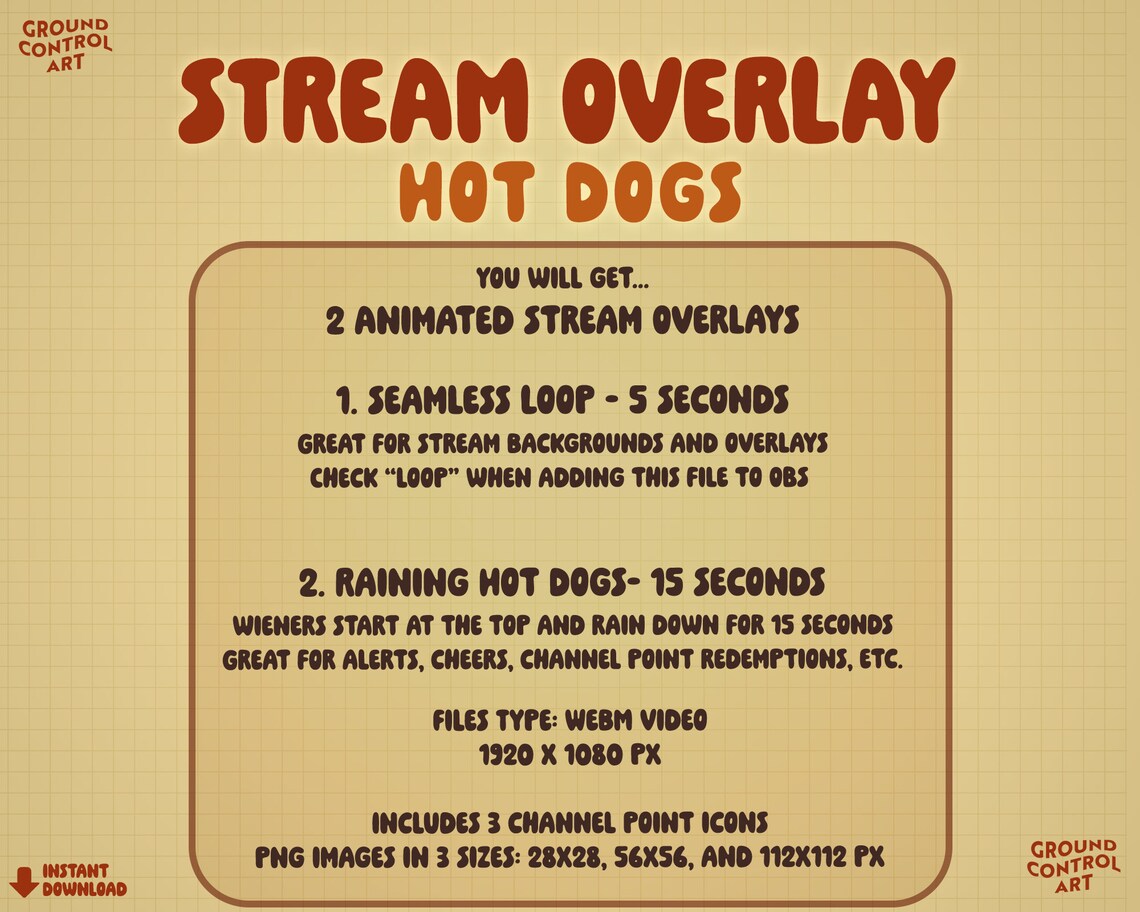 Hot Dogs Animated Overlay | Wieners Transparent Animation for Twitch ...