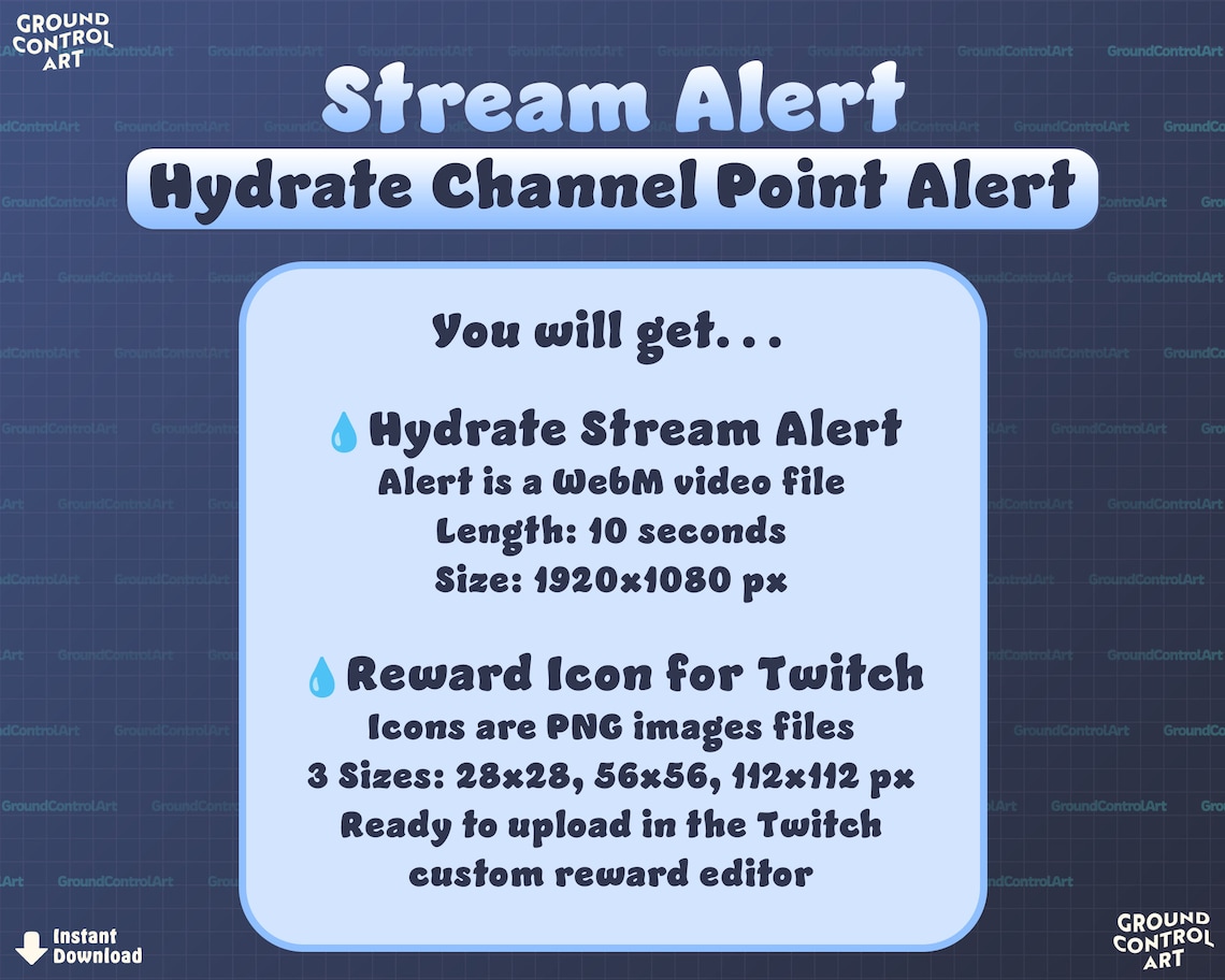 Hydrate Theme Twitch Alert | Transparent Full Screen Animated Water Alert | Stream Overlay for ...