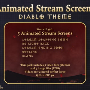 Diablo IV Animated Screens Twitch Stream Starting Soon, Be Right Back ...