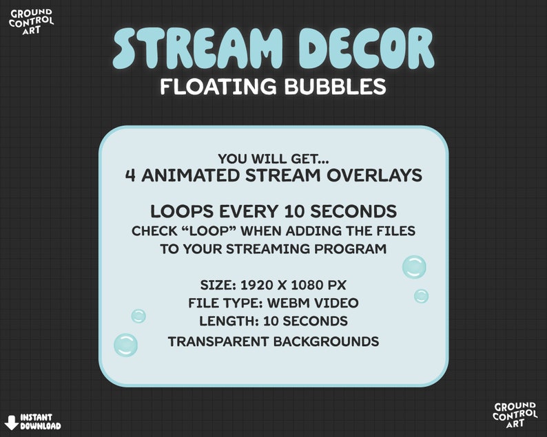 Floating Bubbles Animated Overlay | Transparent Animation for Streaming ...