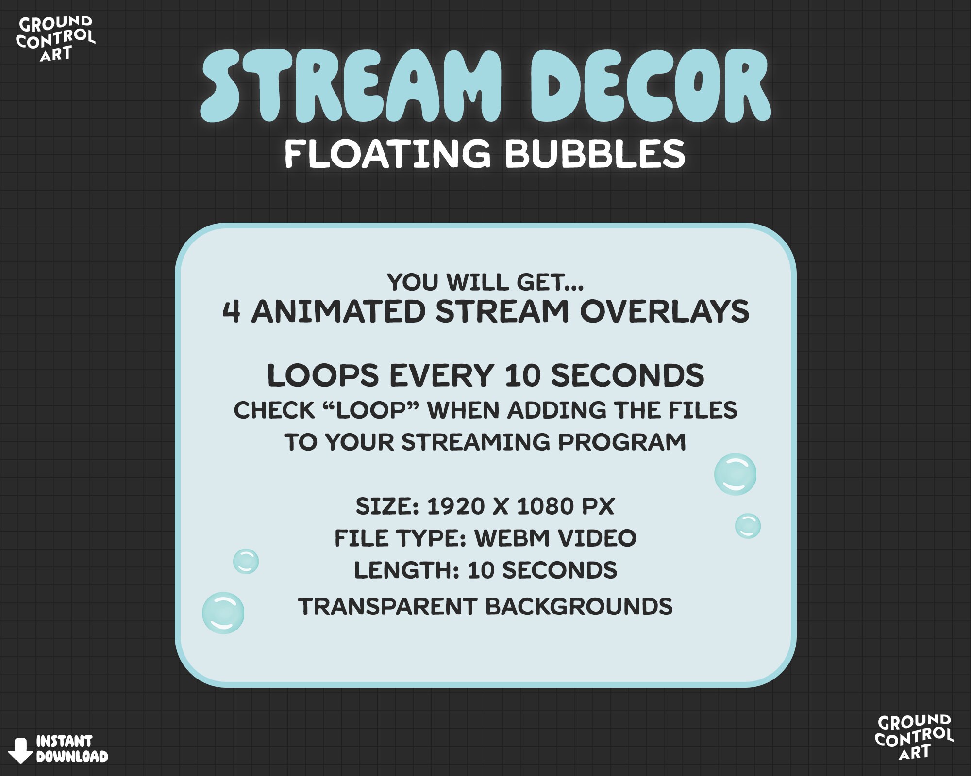 Floating Bubbles Animated Overlay | Transparent Animation for Streaming ...