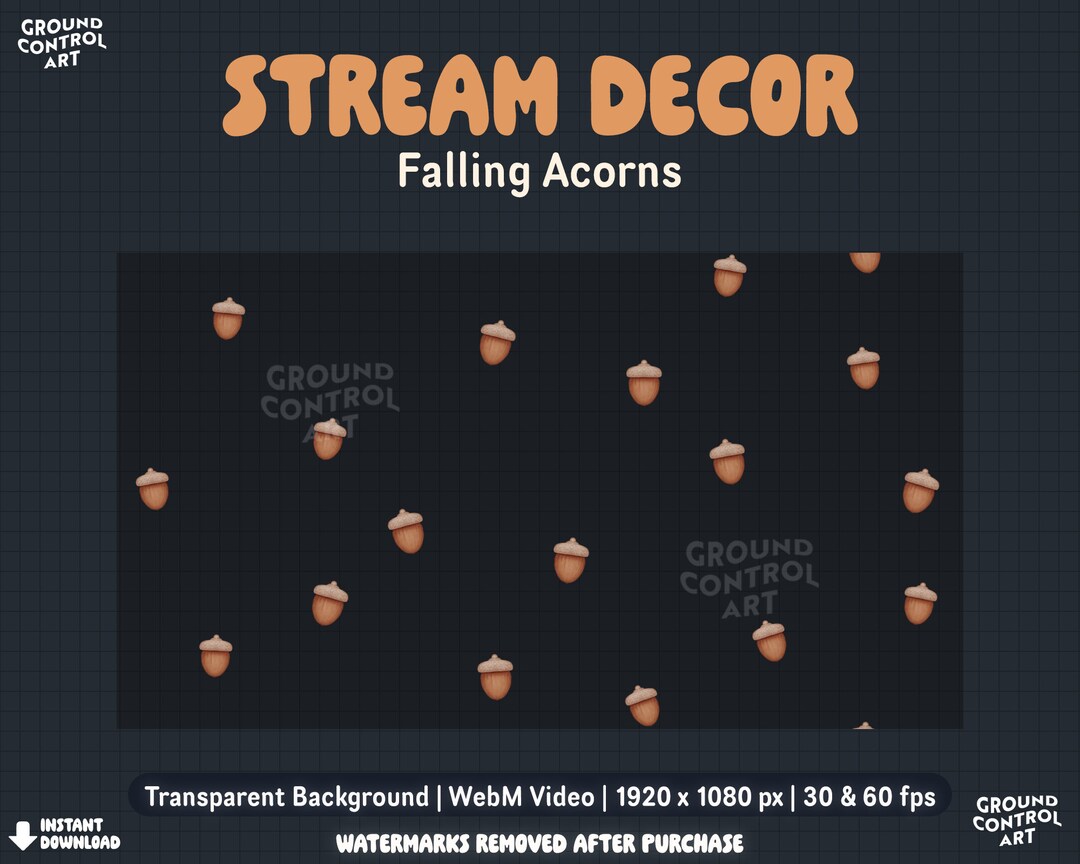Falling Acorns Animated Overlay | Great for Twitch Alert, Stream ...