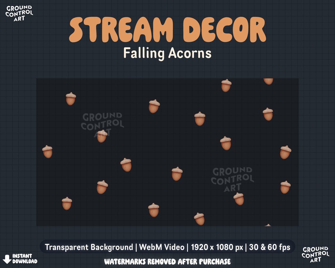 Falling Acorns Animated Overlay | Great for Twitch Alert, Stream ...