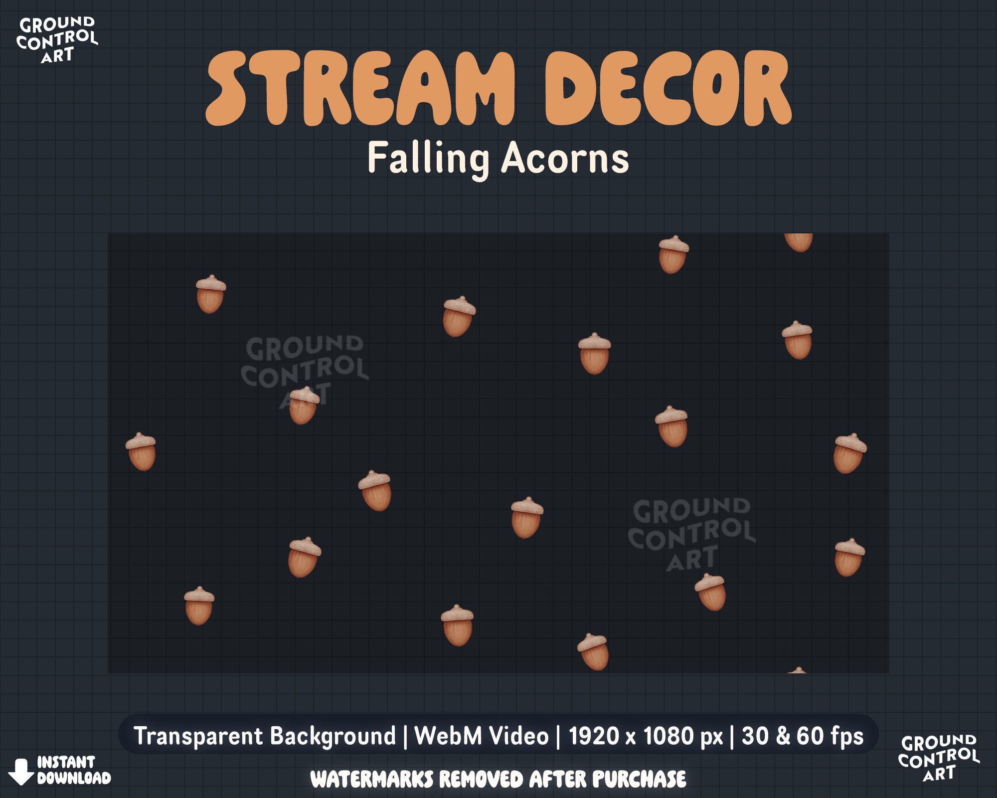 Falling Acorns Animated Overlay | Great for Twitch Alert, Stream ...