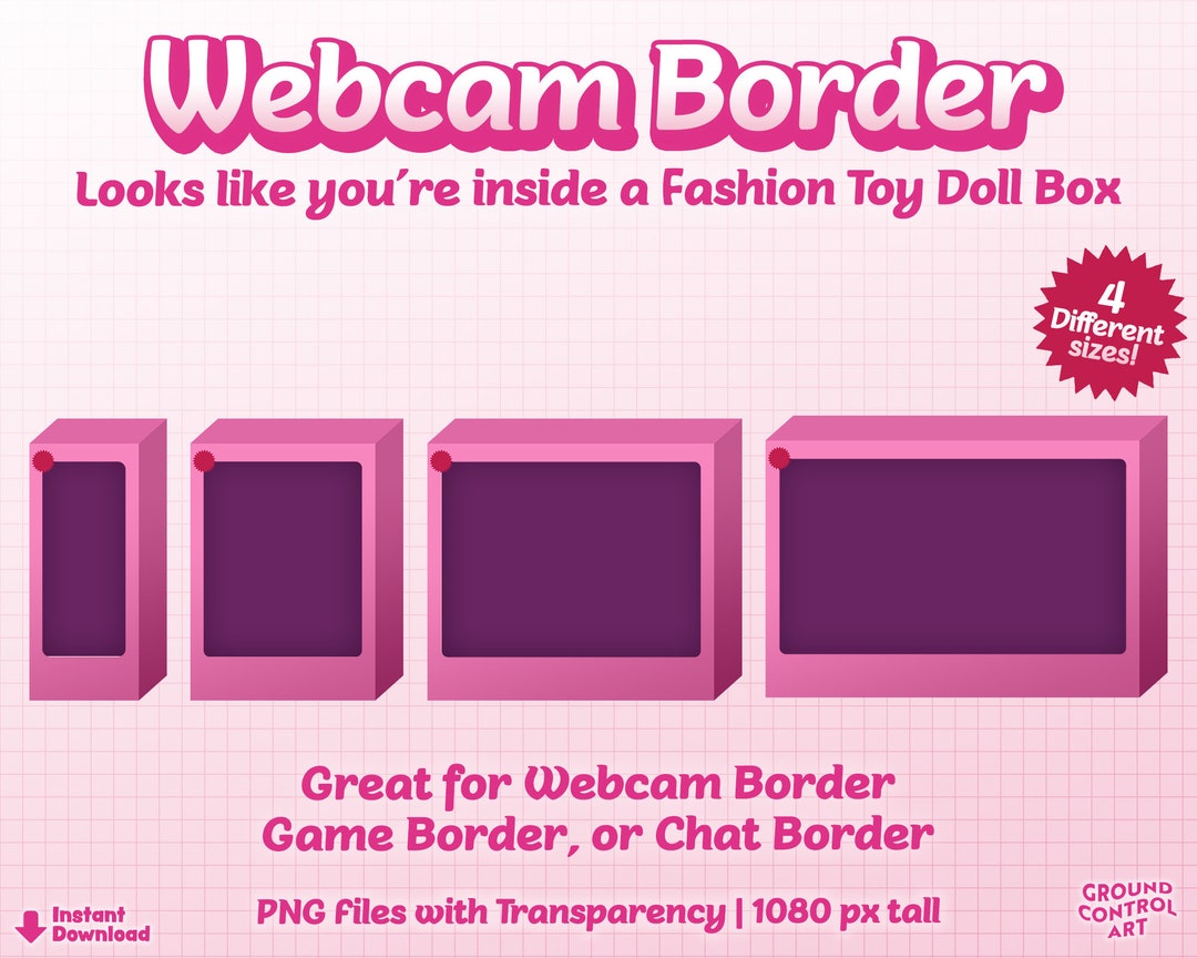 Doll Box Border for Stream | Webcam, Chat Box, Game Border | Cute Pink ...