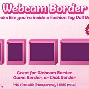 Doll Box Border for Stream | Webcam, Chat Box, Game Border | Cute Pink ...