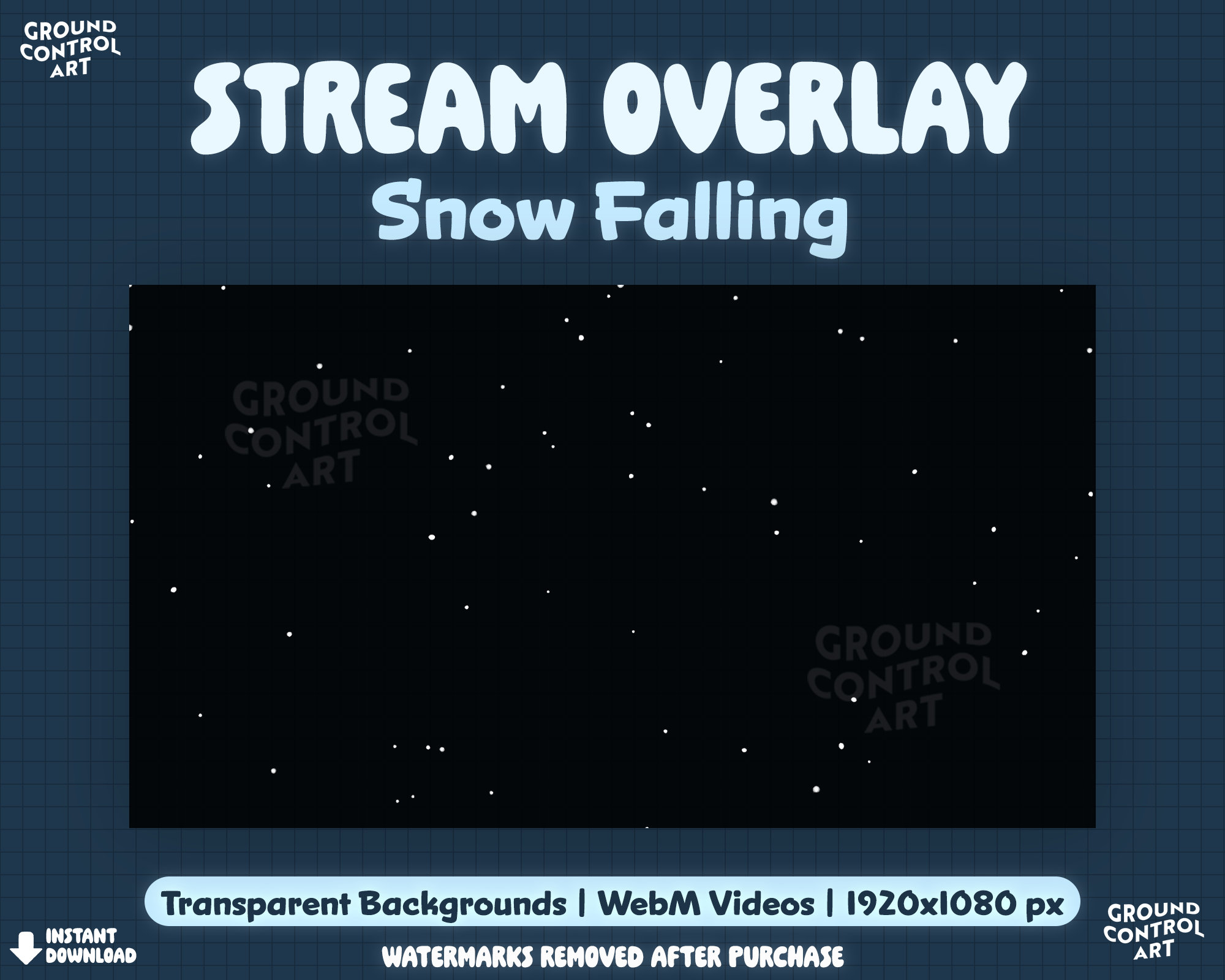 Snow Falling Animated Overlay | Great for Twitch, Stream Background ...
