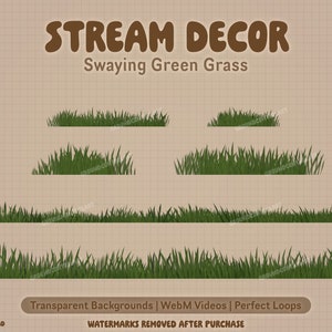 Swaying Green Grass Animated Overlay | Transparent Livestream Animation ...