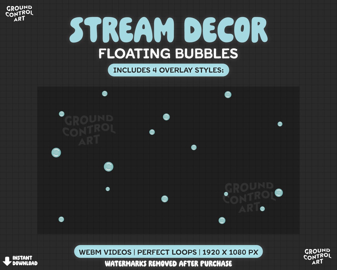 Floating Bubbles Animated Overlay | Transparent Animation for Streaming ...