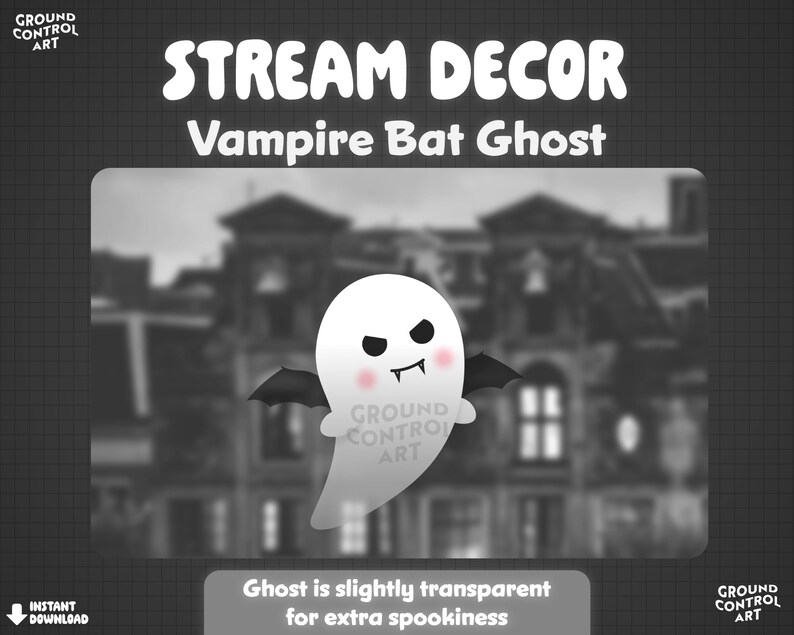 Vampire Bat Ghost Animated Stream Decor | Livestream Decoration ...