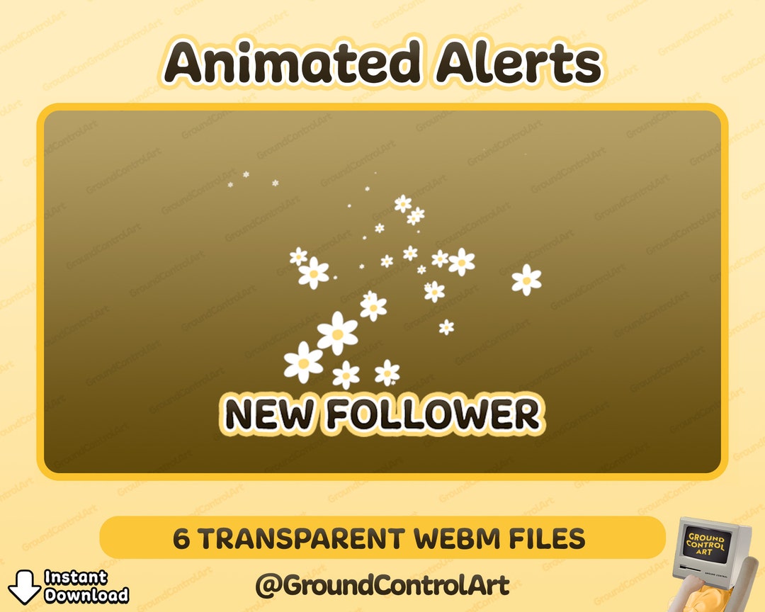 Twitch Stream Alerts | Cute Animated Daisy Flower Alerts | New Follower ...