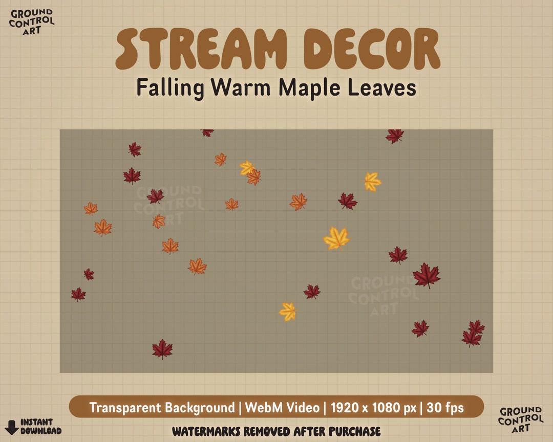 Falling Warm Maple Leaves Animated Overlay | Great for Twitch Alert ...