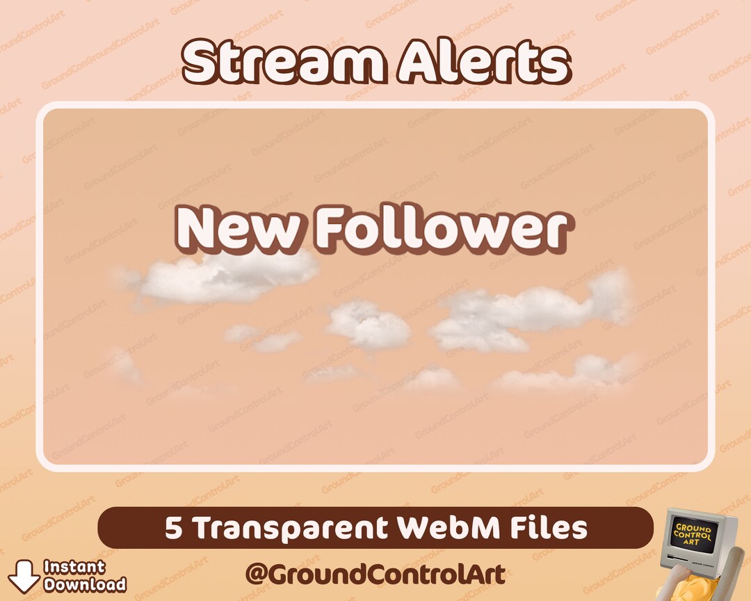 Twitch Stream Alerts | Animated Cloud | New Follower, Subscriber, Raid ...