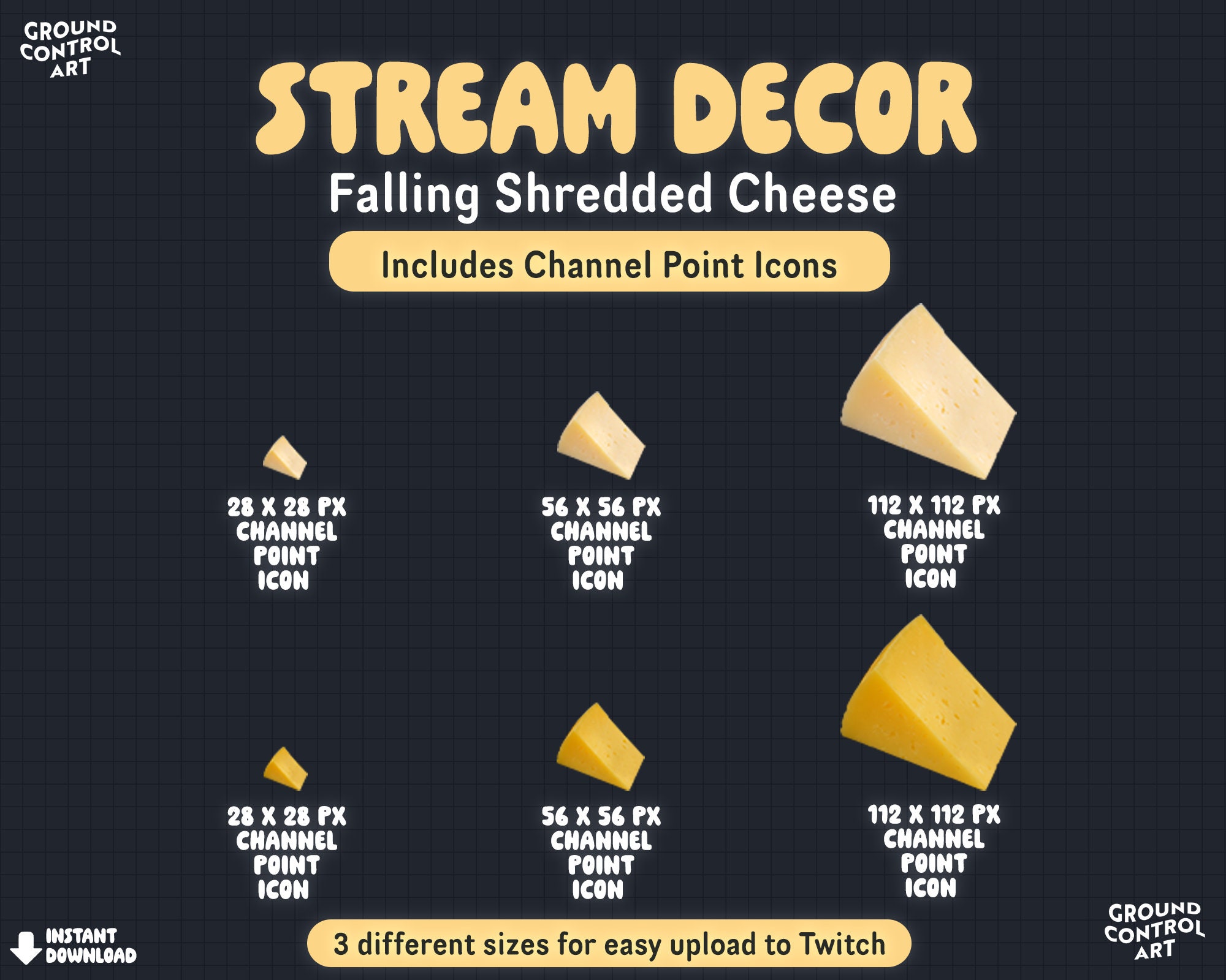 Shredded Cheese Animated Overlay for Livestream | Transparent Animation ...