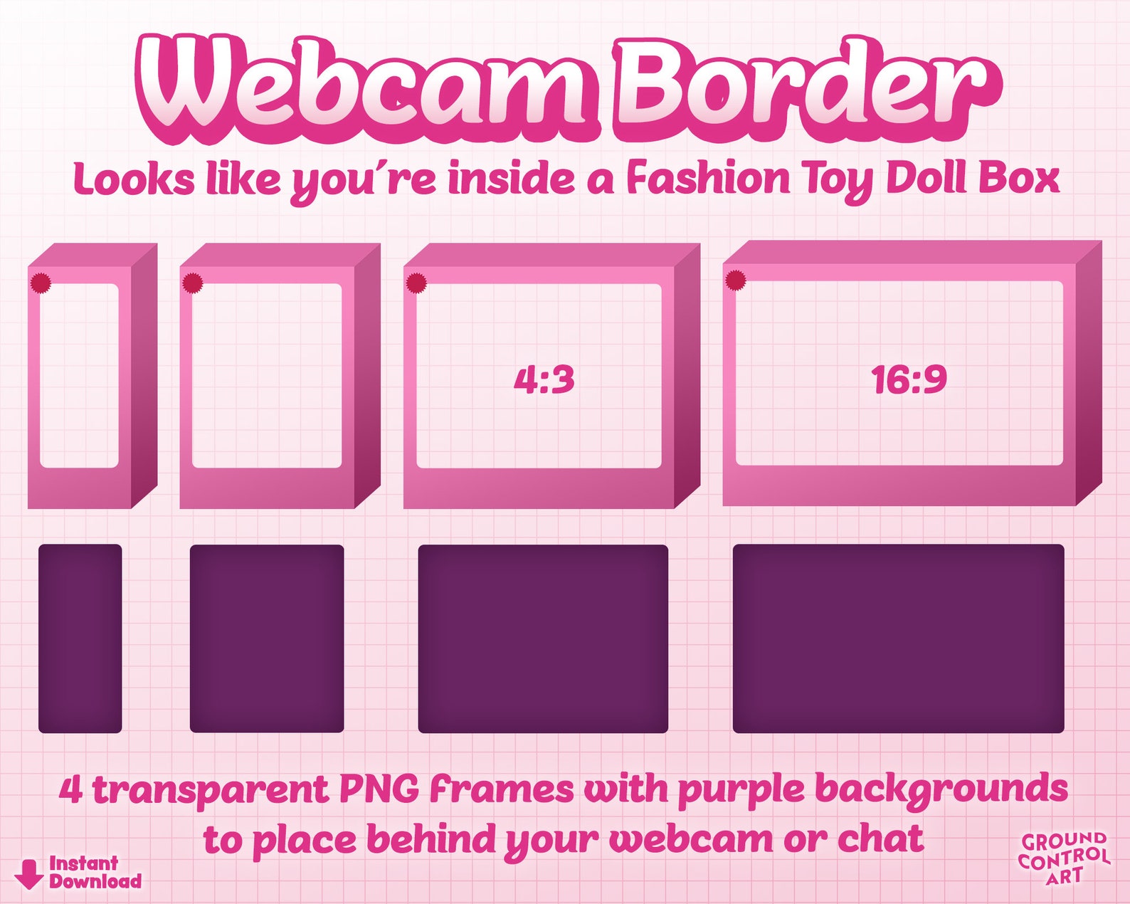 Doll Box Border for Stream Webcam Chat Box Game Border - Etsy