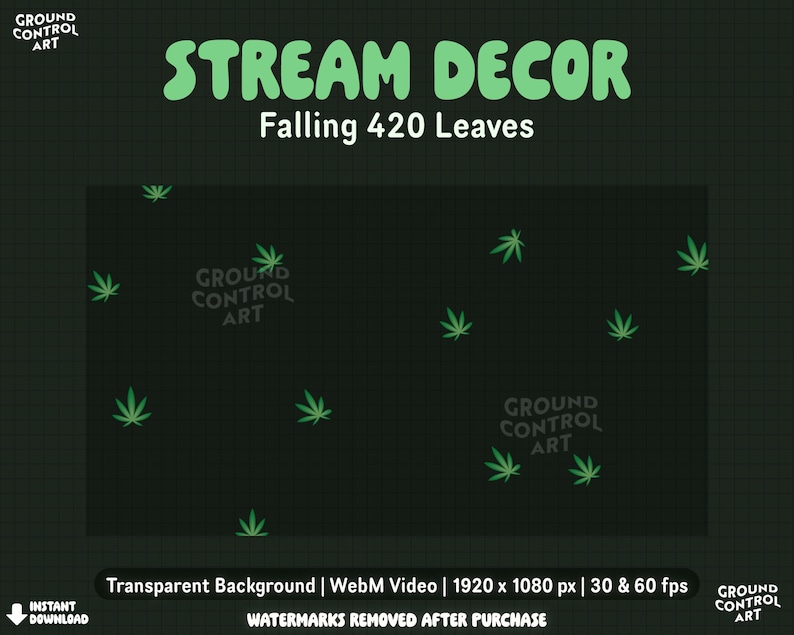 Falling 420 Leaves Animated Overlay | Great for Livestream Alert ...