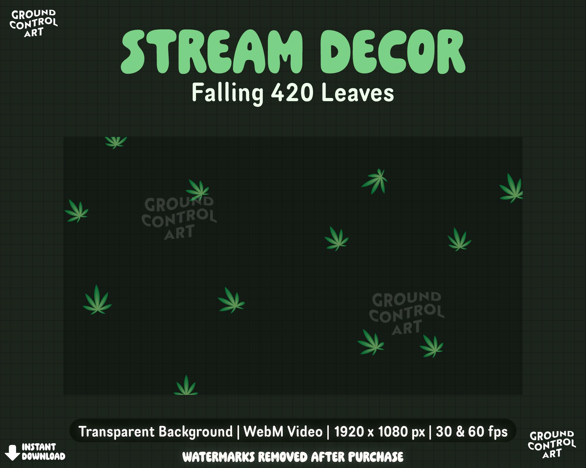Falling 420 Leaves Animated Overlay | Great for Livestream Alert ...