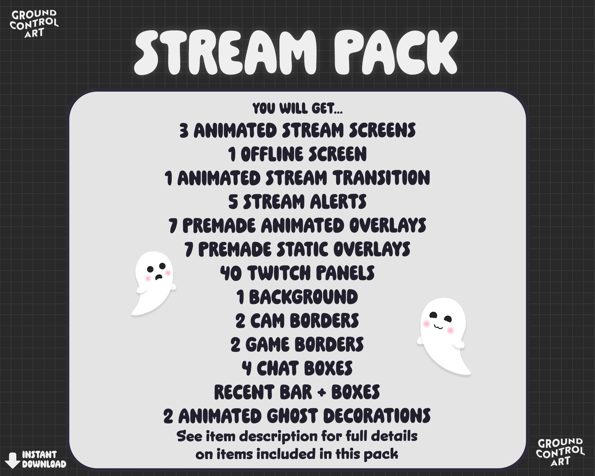 Ghostly Graveyard Stream Pack Animated Livestream Overlay Pack Spooky ...