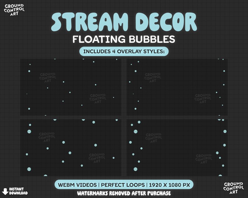 Floating Bubbles Animated Overlay | Transparent Animation for Streaming ...