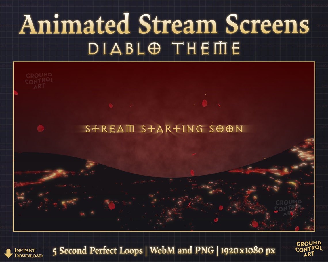 Diablo IV Animated Screens Twitch Stream Starting Soon, Be Right Back ...