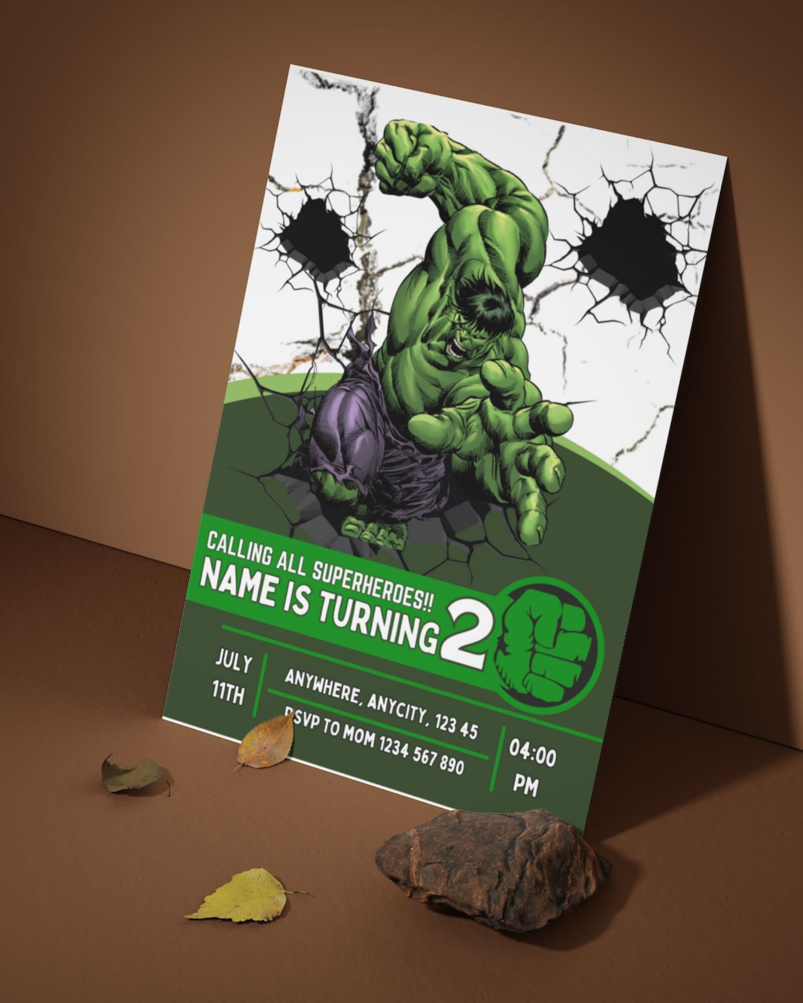 Hulk Editable Invitation Superhero Birthday Invite the - Etsy