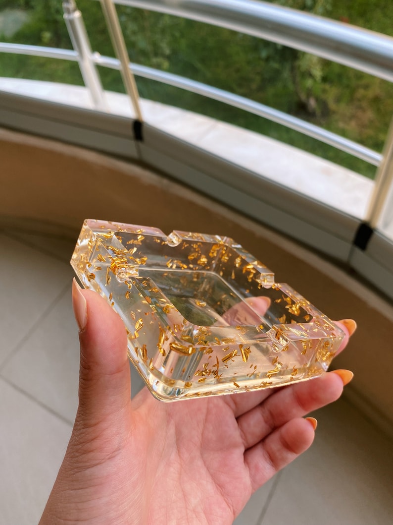 Epoxy Ashtray-golden Cigar Ashtray - Etsy