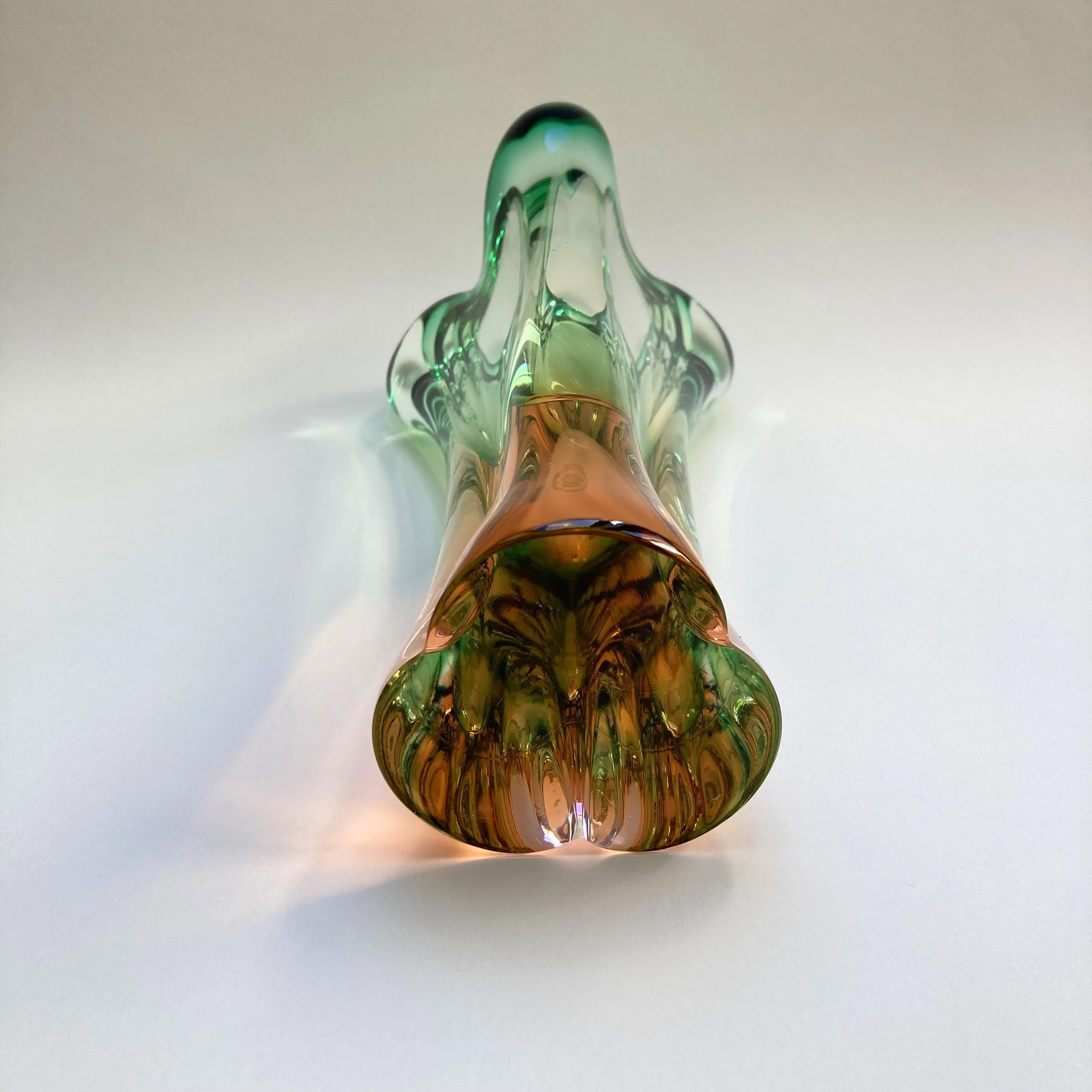 J.hospodka Glass Vase From Chribska Glass Factory, Czech Republic 1960s ...