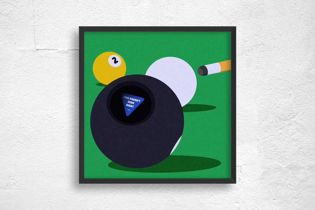 Magic 8 Ball Billiards PHYSICAL Print, Pool Ball Artwork, Quirky Funny ...
