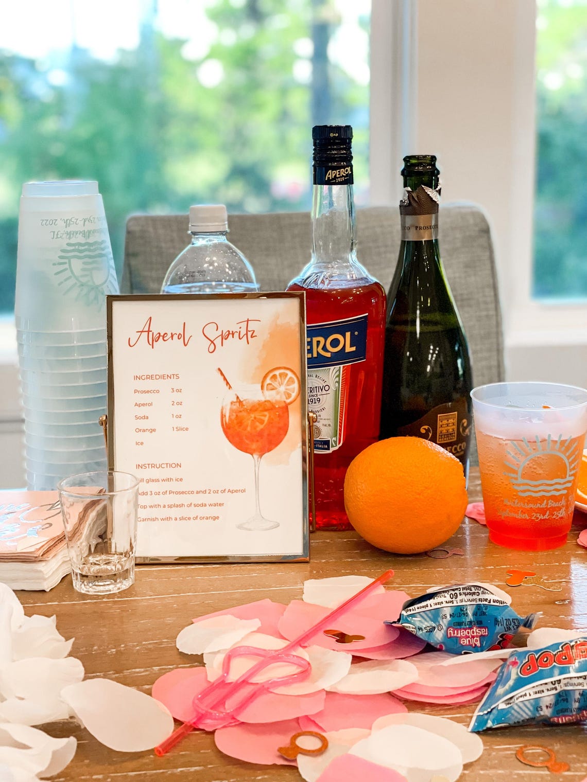 Aperol Spritz Watercolor Recipe With Ingredients | Cocktail Menu for ...
