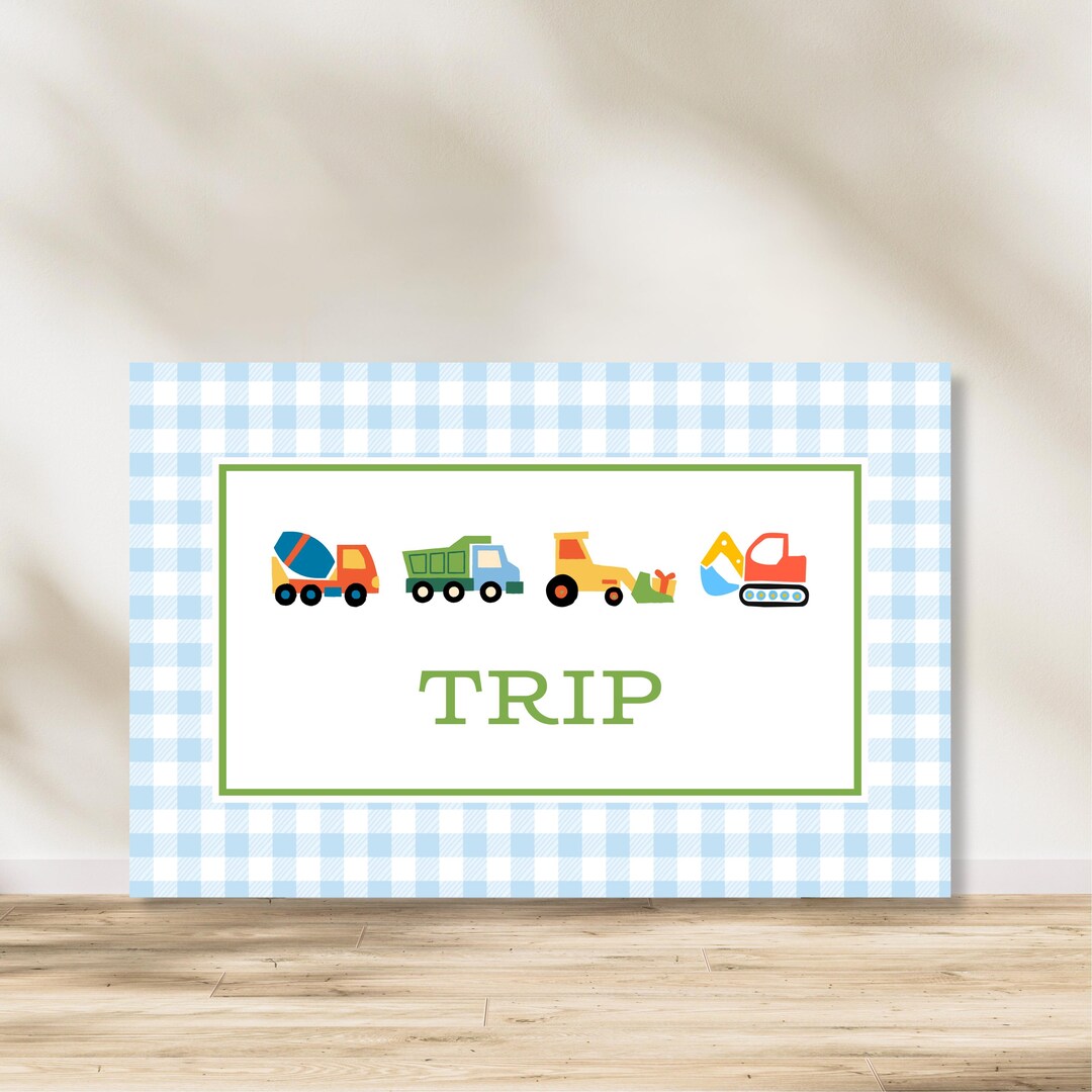 Personalized Boy Trucks Laminated Placemat - 11"x17" | Double Sided ...