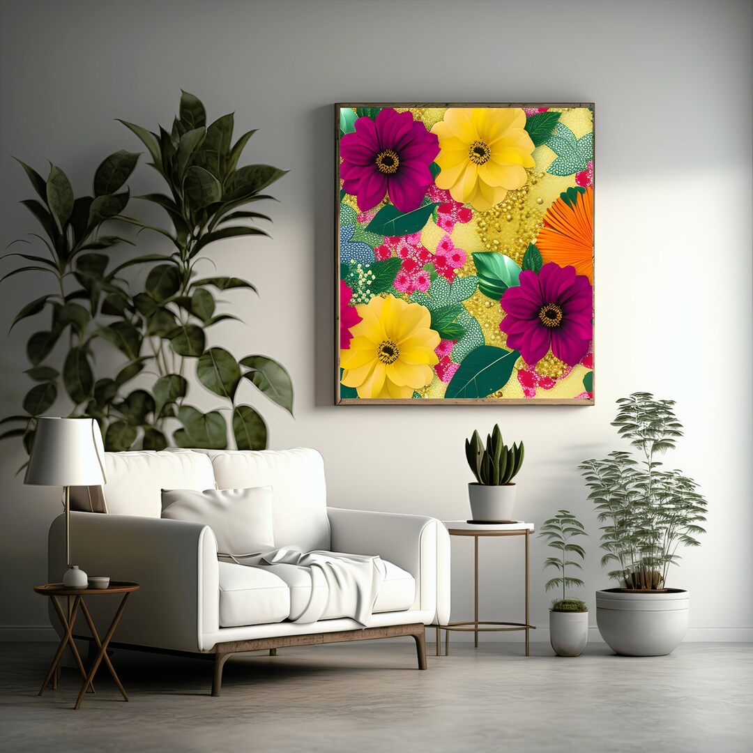 Flower Artprint, Flower Wall Painting, Flower Wallart Artful, Bedroom ...