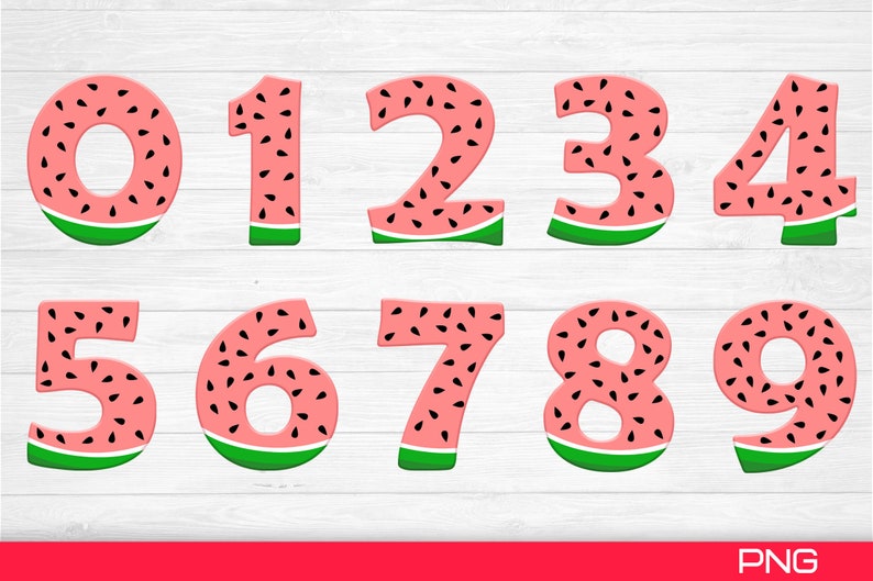Watermelon Numbers Watermelon Png Cocomelon Numbers - Etsy