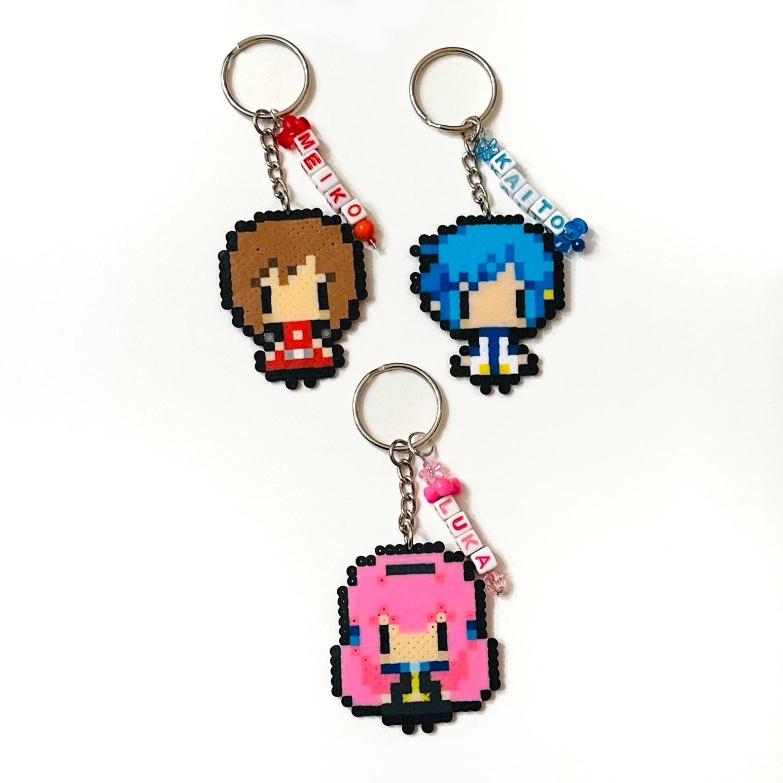 Vocaloid Perler Bead Keychains | Miku, Rin, Len, Luka, Meiko, Kaito ...