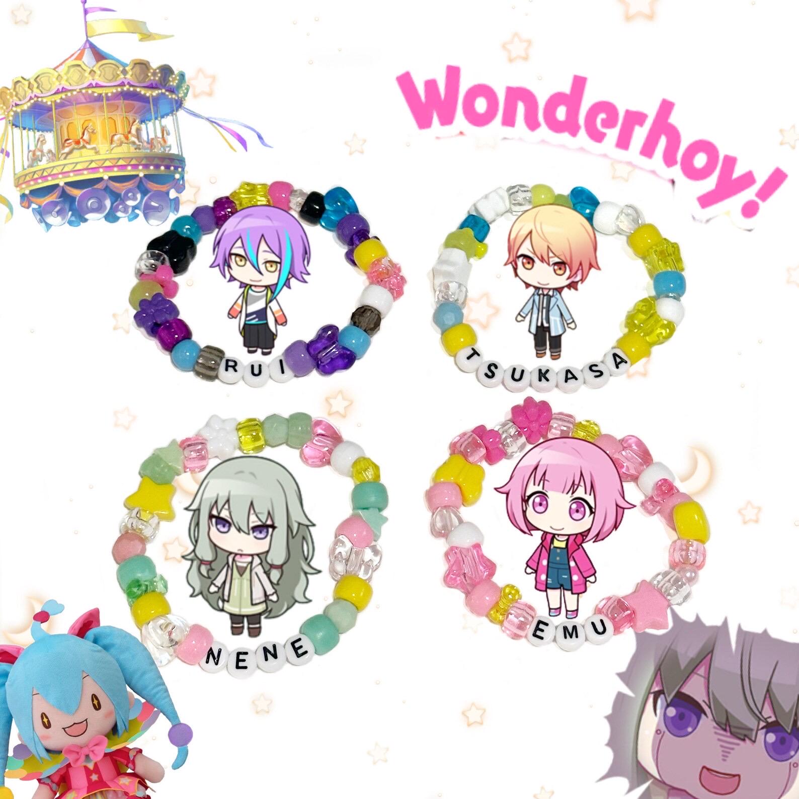 Wonderland X Showtime Kandi Bracelet WXS Bracelet Tsukasa Rui Emu Nene ...