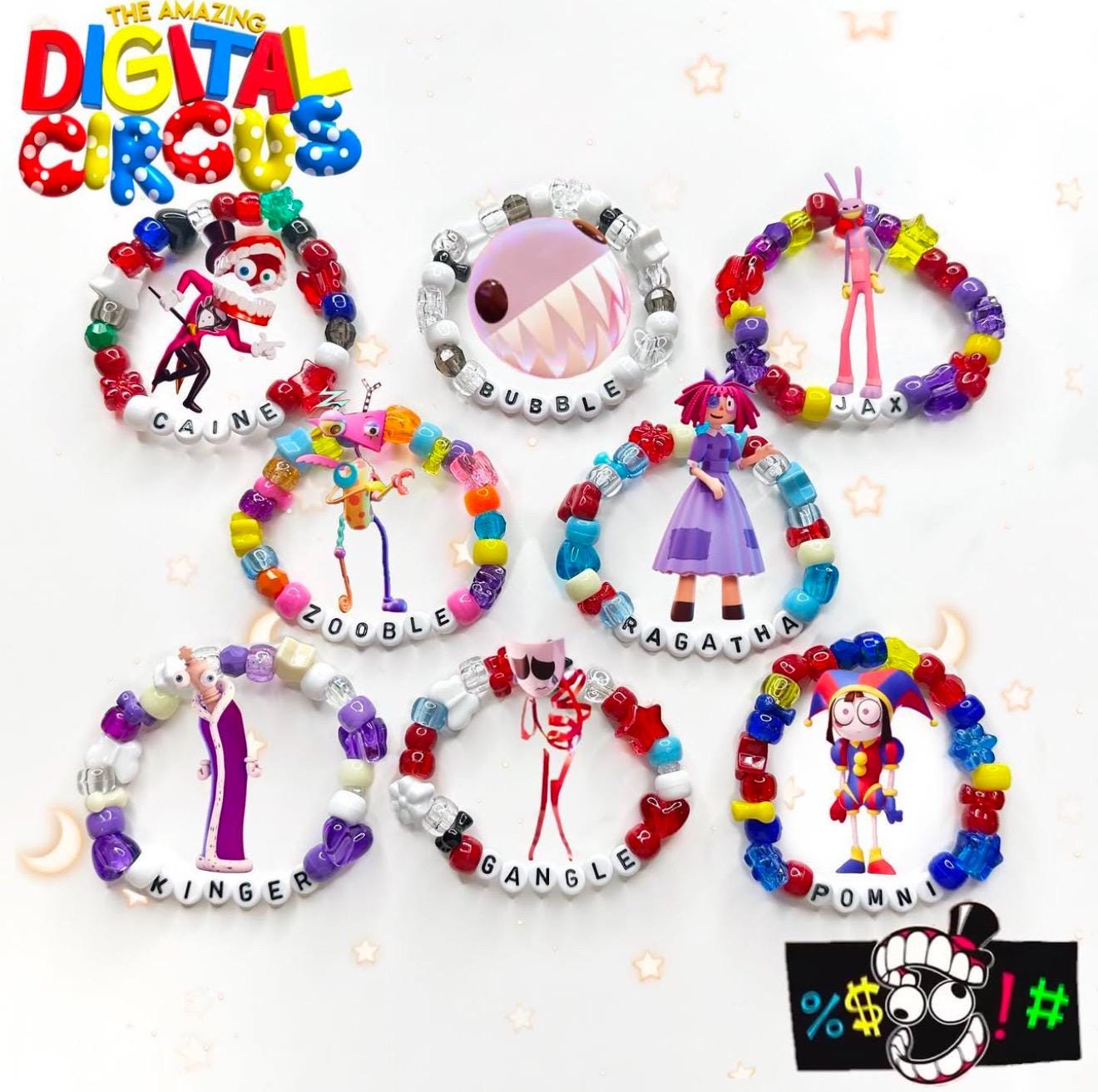The Amazing Digital Circus Kandi Bracelets | TADC Kandi - Etsy