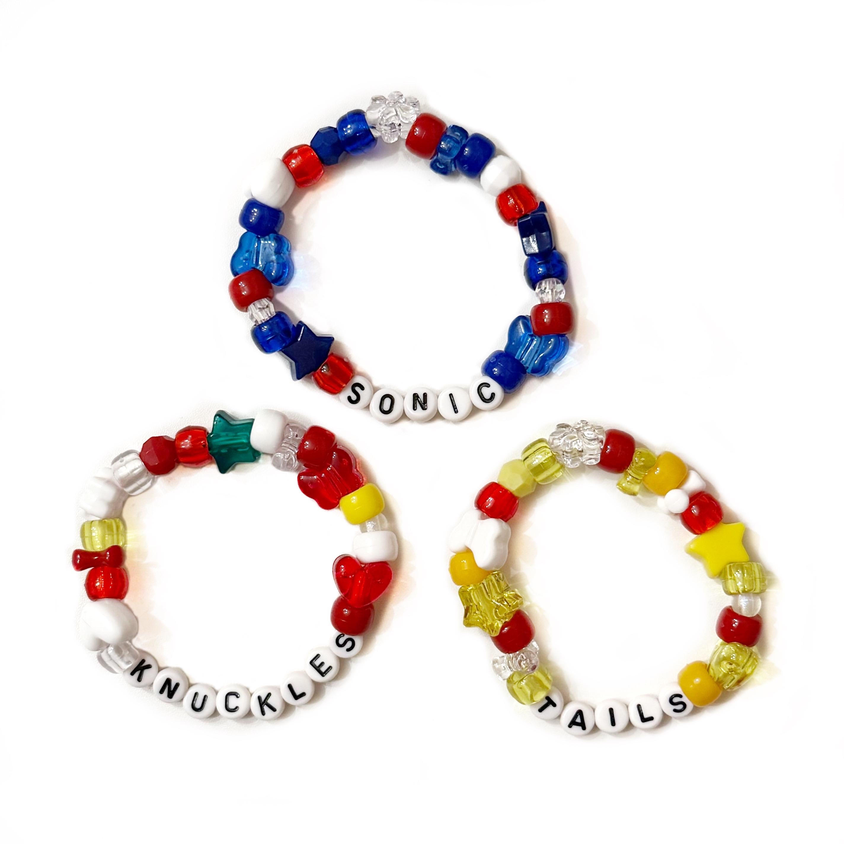 Sonic the Hedgehog Kandi Bracelets | Sonic | Tails | Knuckles | Amy ...