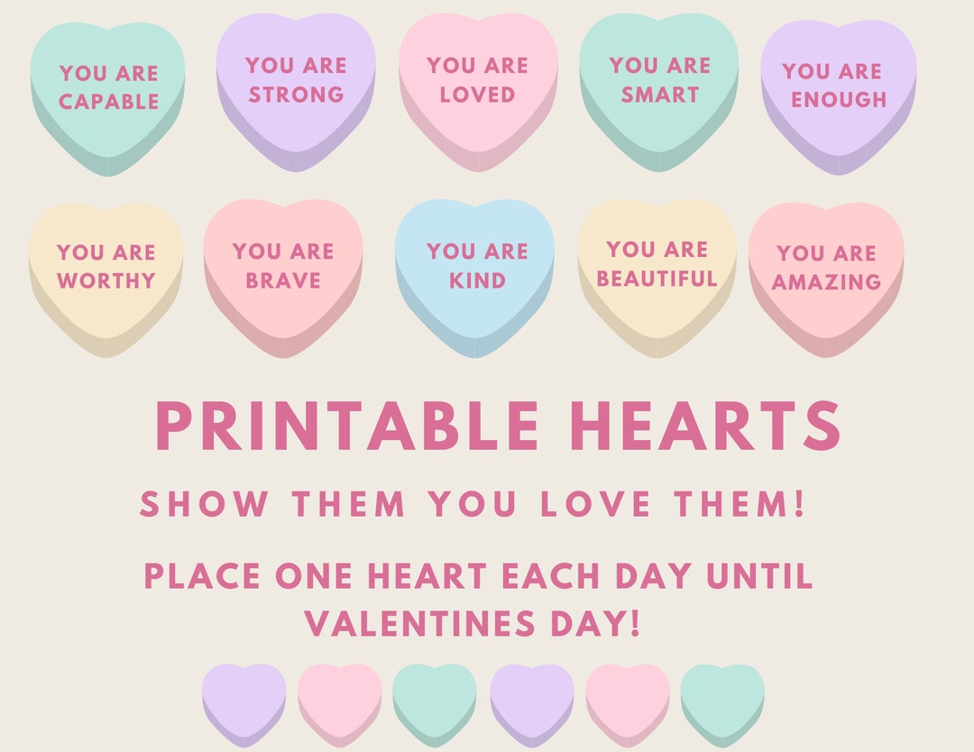 Affirmations Hearts | Printables | Love Notes for Kids | What I Love ...