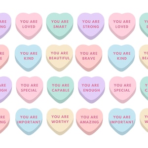 Affirmations Hearts | Printables | Love Notes for Kids | What I Love ...