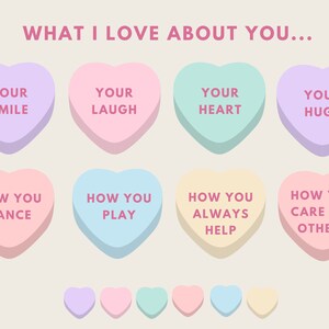 Affirmations Hearts | Printables | Love Notes for Kids | What I Love ...