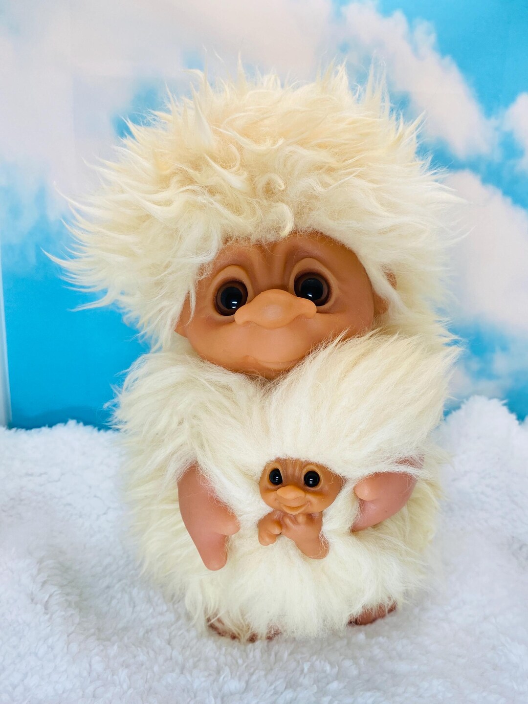 Dam Yeti Trolls - 9” Mom & Baby Pair - OOAK - Custom Fit Soft Sheep Fur ...