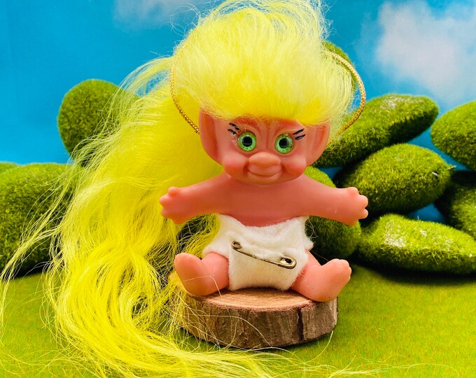 1960s Baby Troll Sitting in Diaper Royalty Design of Fl New Soft Hand ...