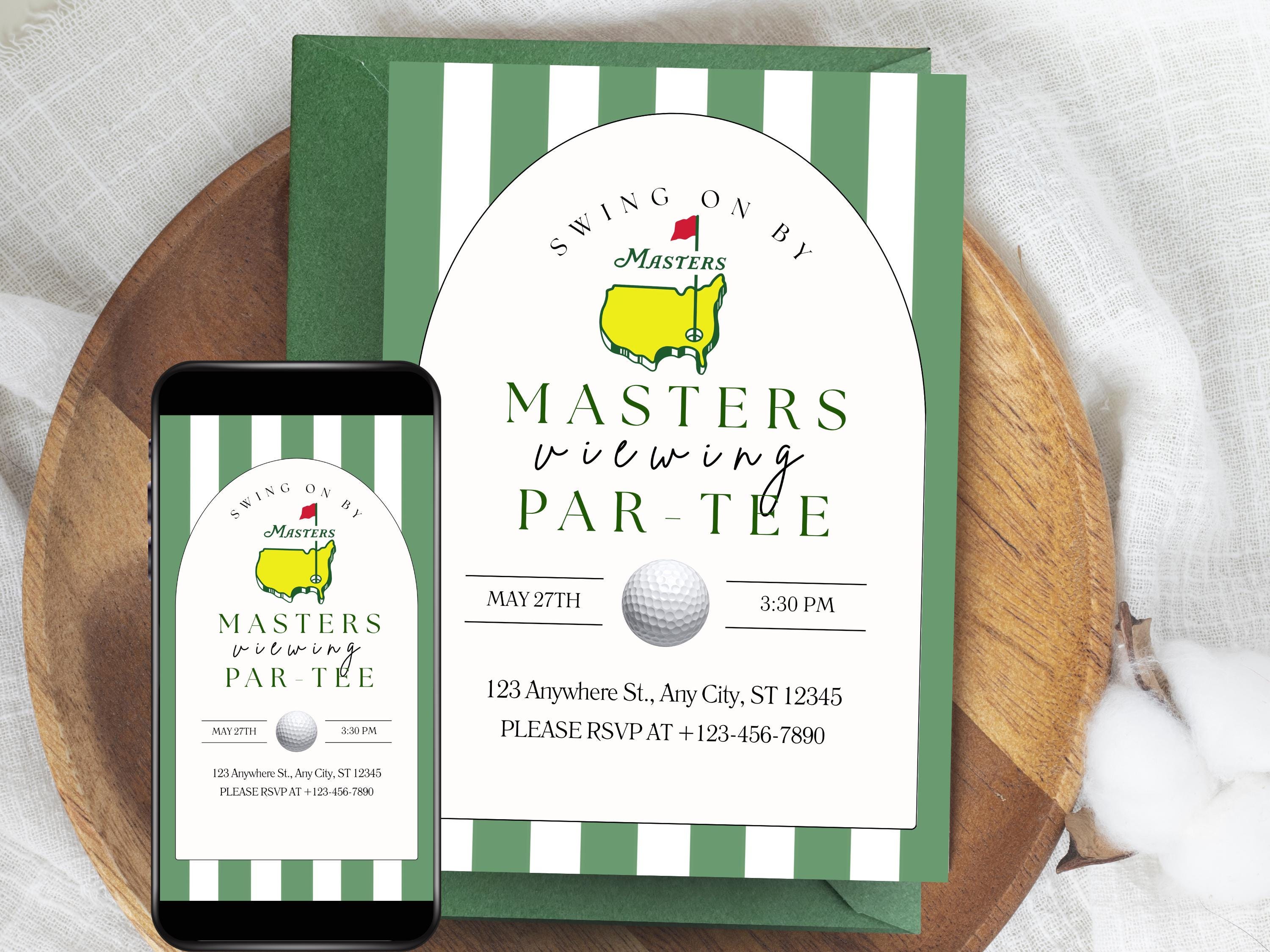 Masters Party Invitation, Golf Invitation, Editable Template - Etsy