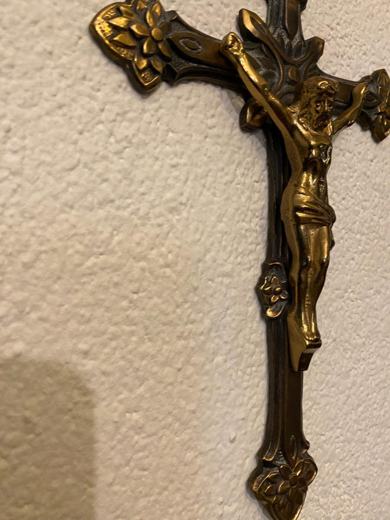 Beautiful French Antique Crucifix Jesus Inri, Heavily Gilded, 1850. 26 ...