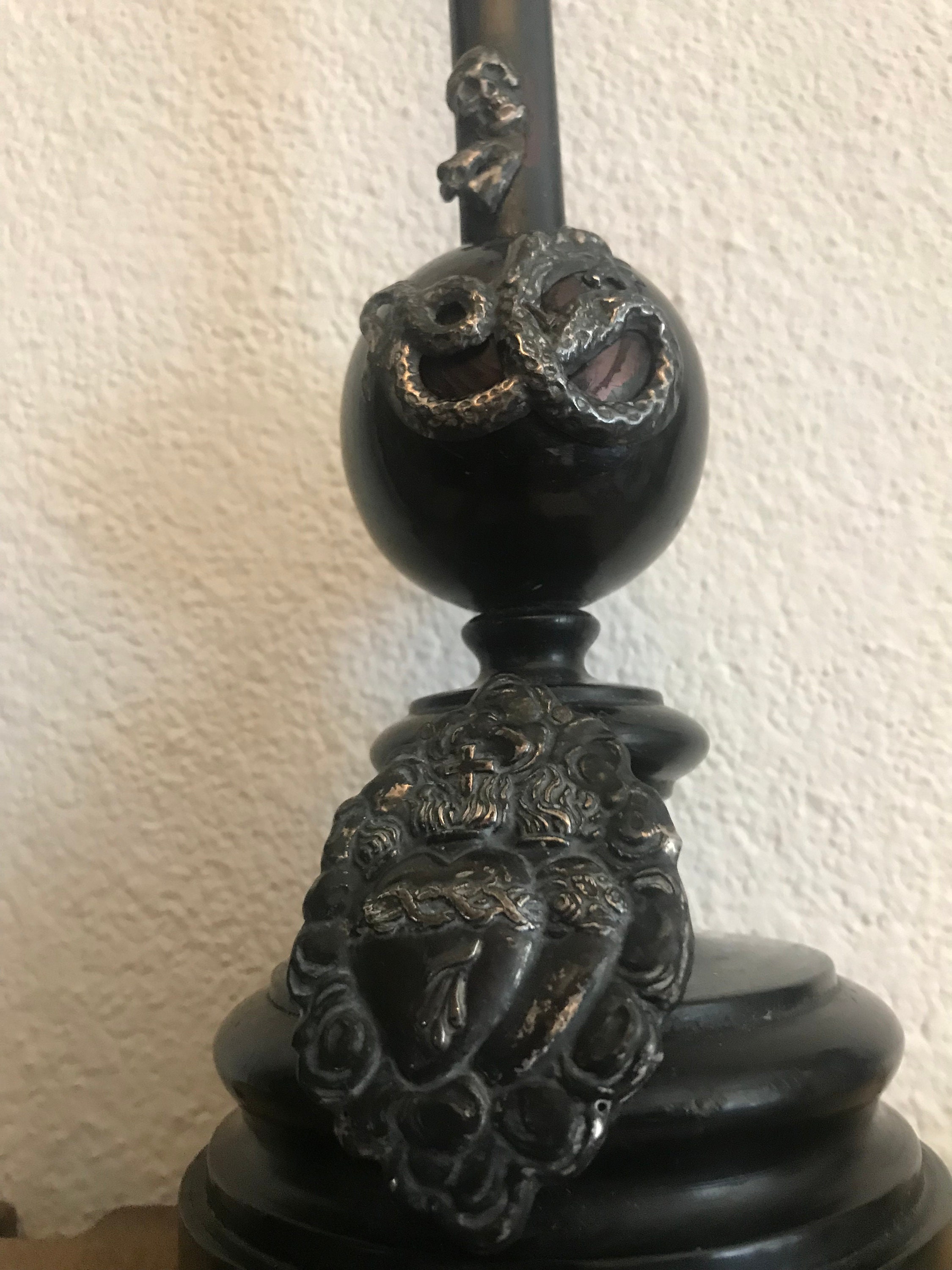 Antique Crucifix Jesus Inri With Skull, Snake and Bleeding Sacred Heart ...